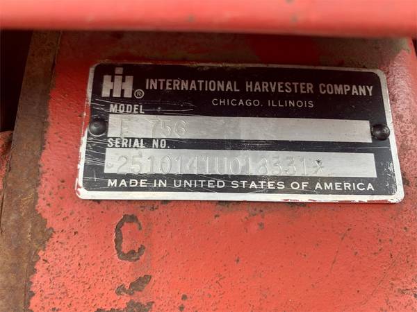 1971 International 756 Tractor #251041U018331 Eagleville Implement Company EAGLEVILLE Tennessee ...